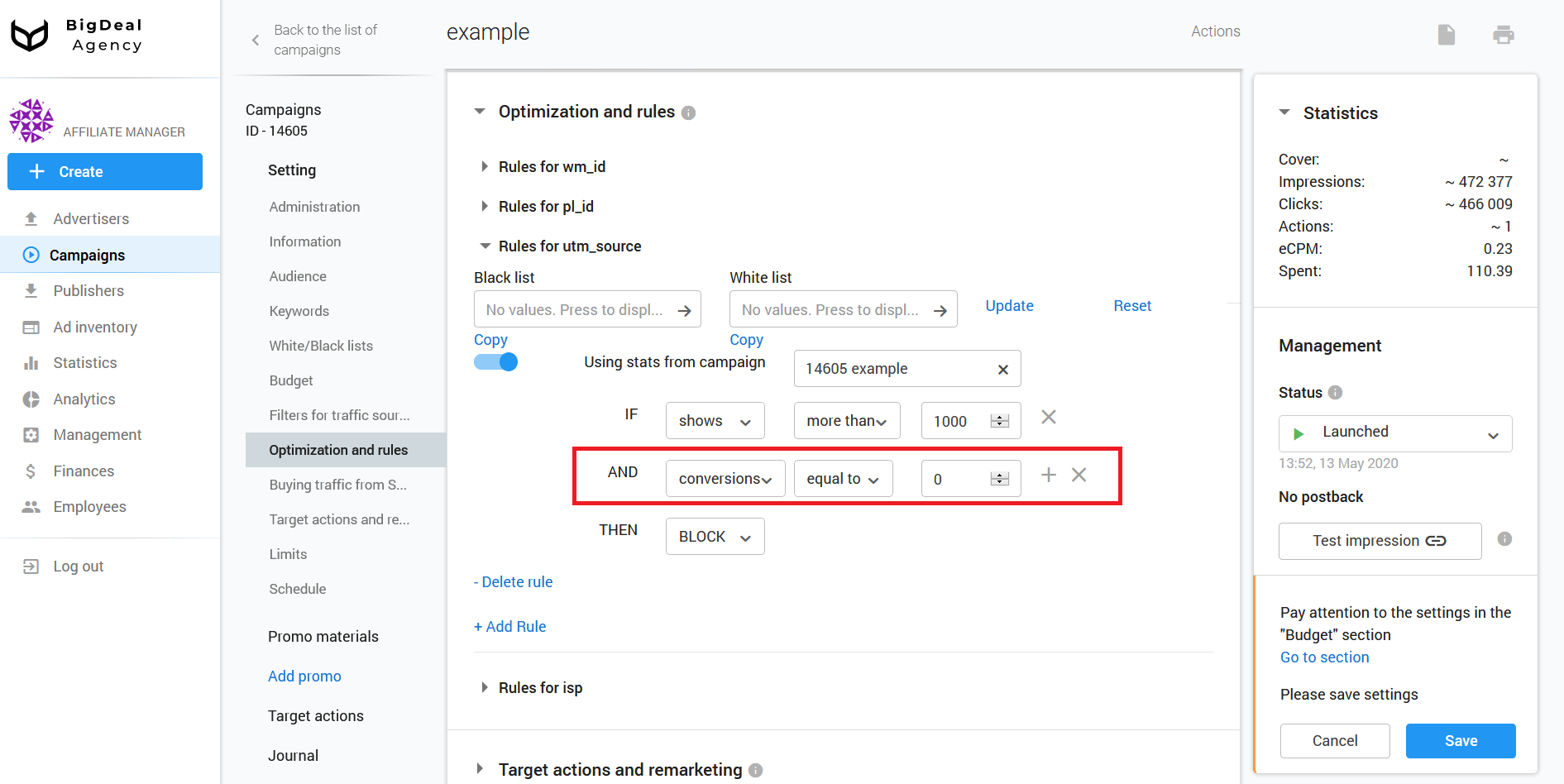 How to set up Automated Rules in Campaign - Salematics